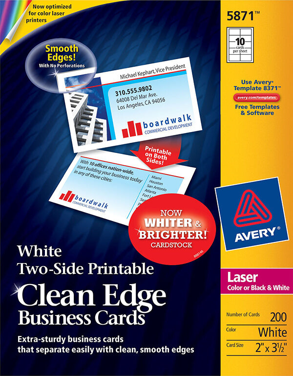 Avery Clean Edge Business Card 5871 – Popular Book Company Pte Ltd