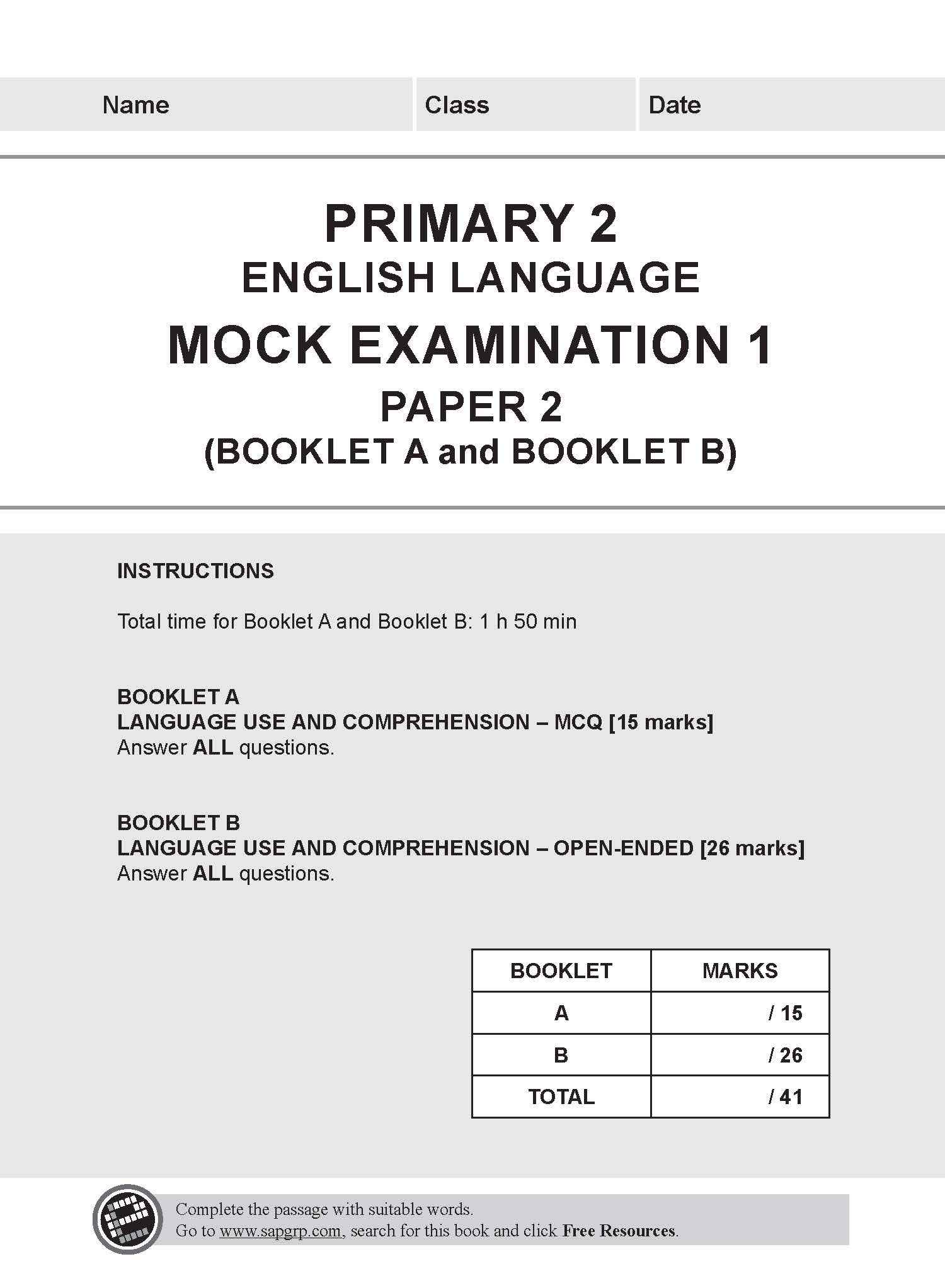 LEARNING+ Primary 2 English Mock Examinations – Popular Book Company ...