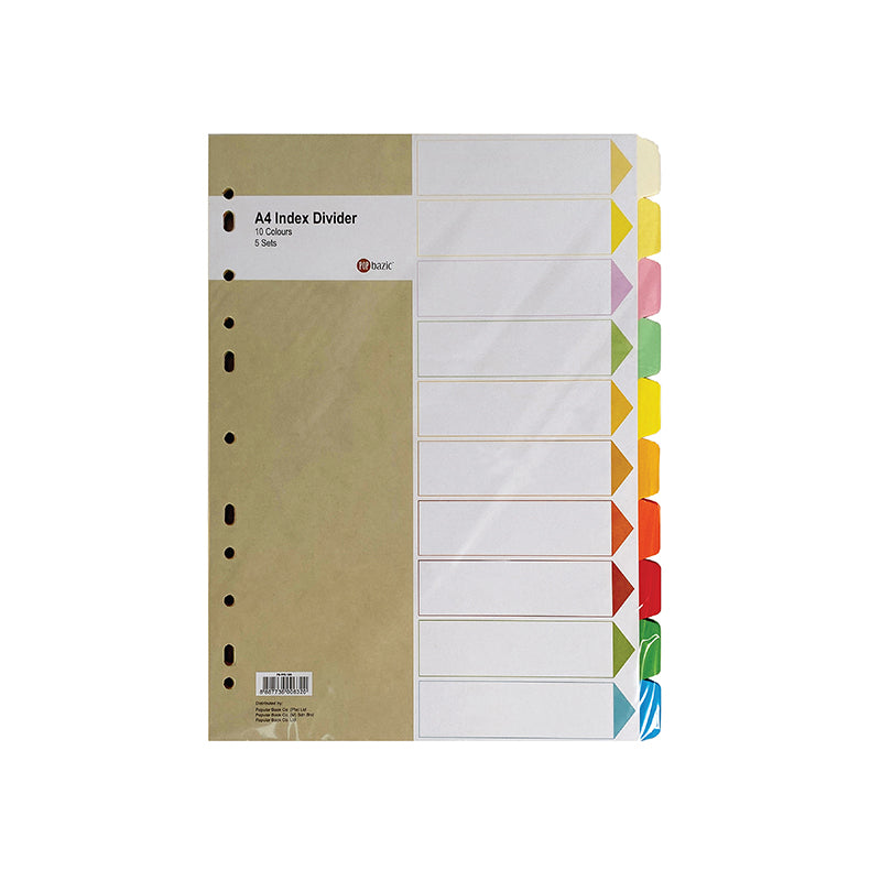 POP BAZIC 10-colour Paper Index A4 5 Sets – Popular Book Company Pte Ltd