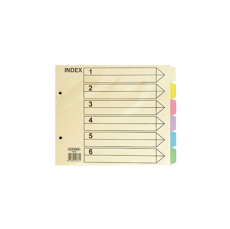 Centre 6-colour Paper Index A5 8 Sets – Popular Book Company Pte Ltd