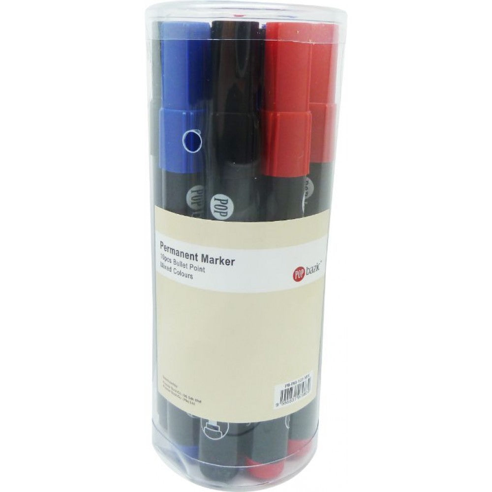 POP BAZIC Permanent Marker 10pcs Set - Mixed Colours – Popular Book ...