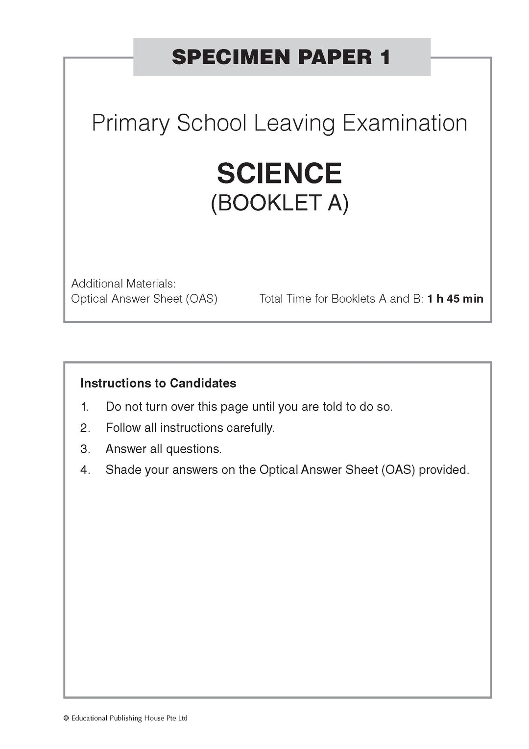 Psle Science Specimen Papers – Popular Book Company Pte Ltd