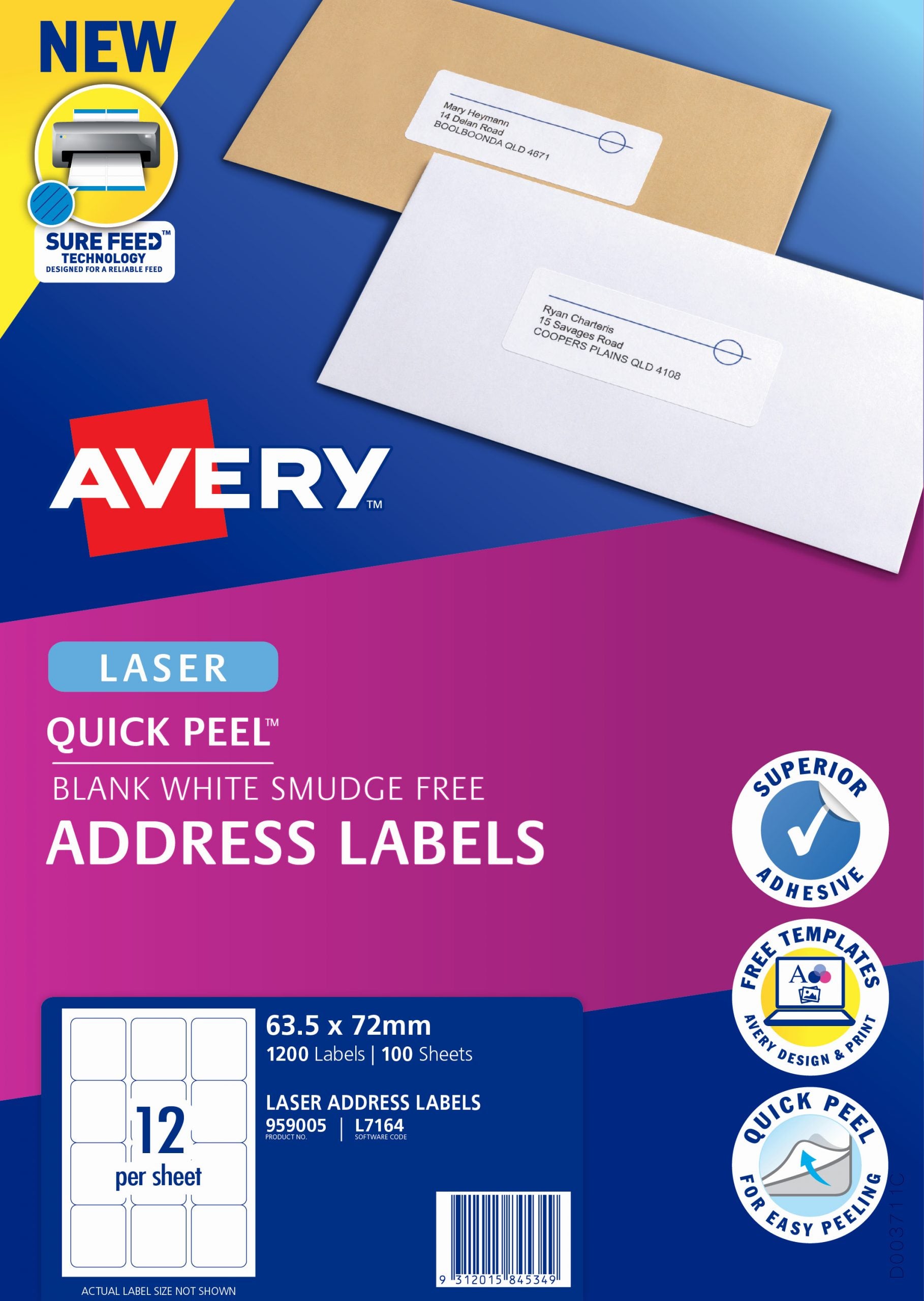 Avery Laser Label 12-sht A4 L7164-10 – Popular Book Company Pte Ltd