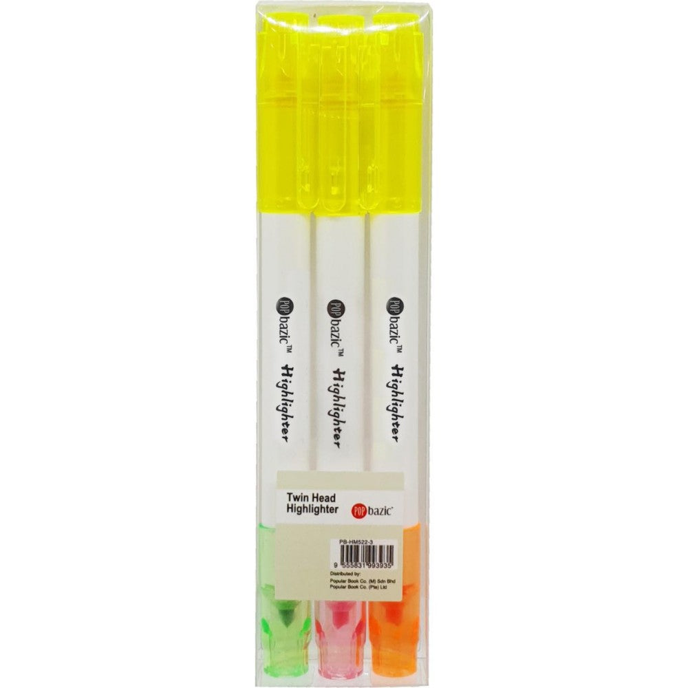 POP BAZIC 3 in 1 Twin Head Highlighter – Popular Book Company Pte Ltd