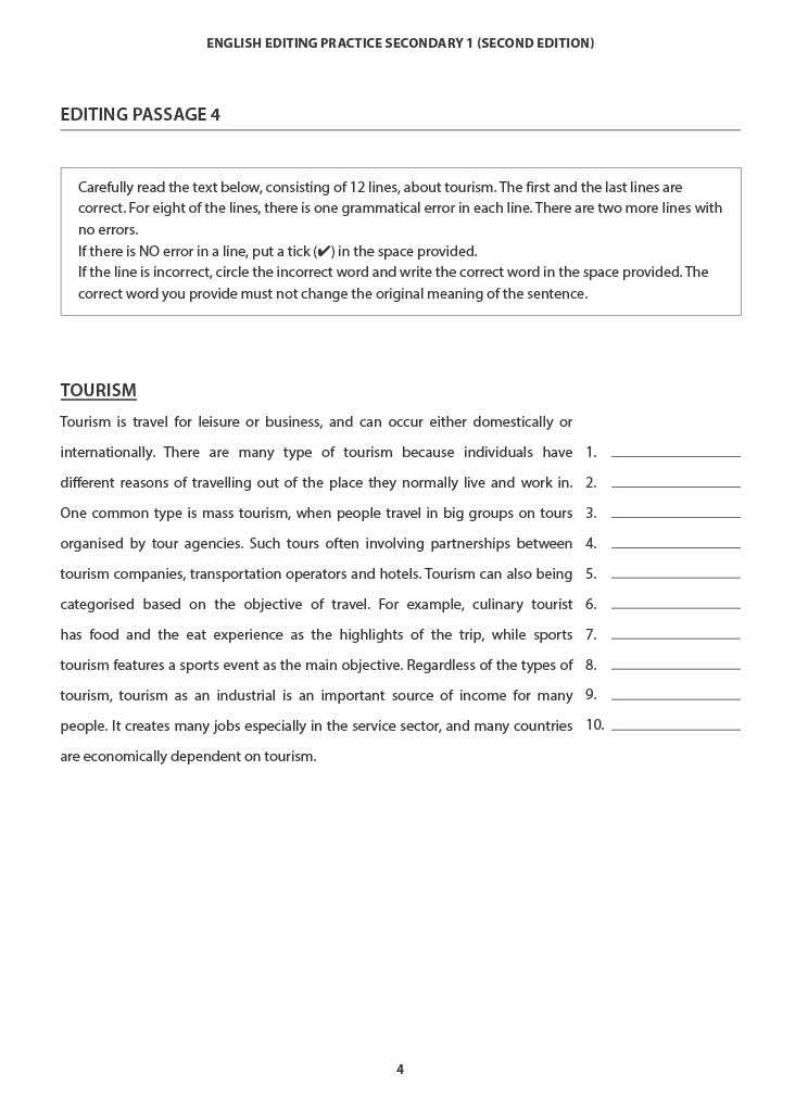 English Editing Practice Secondary 1 Express / Normal (academic) Secon ...