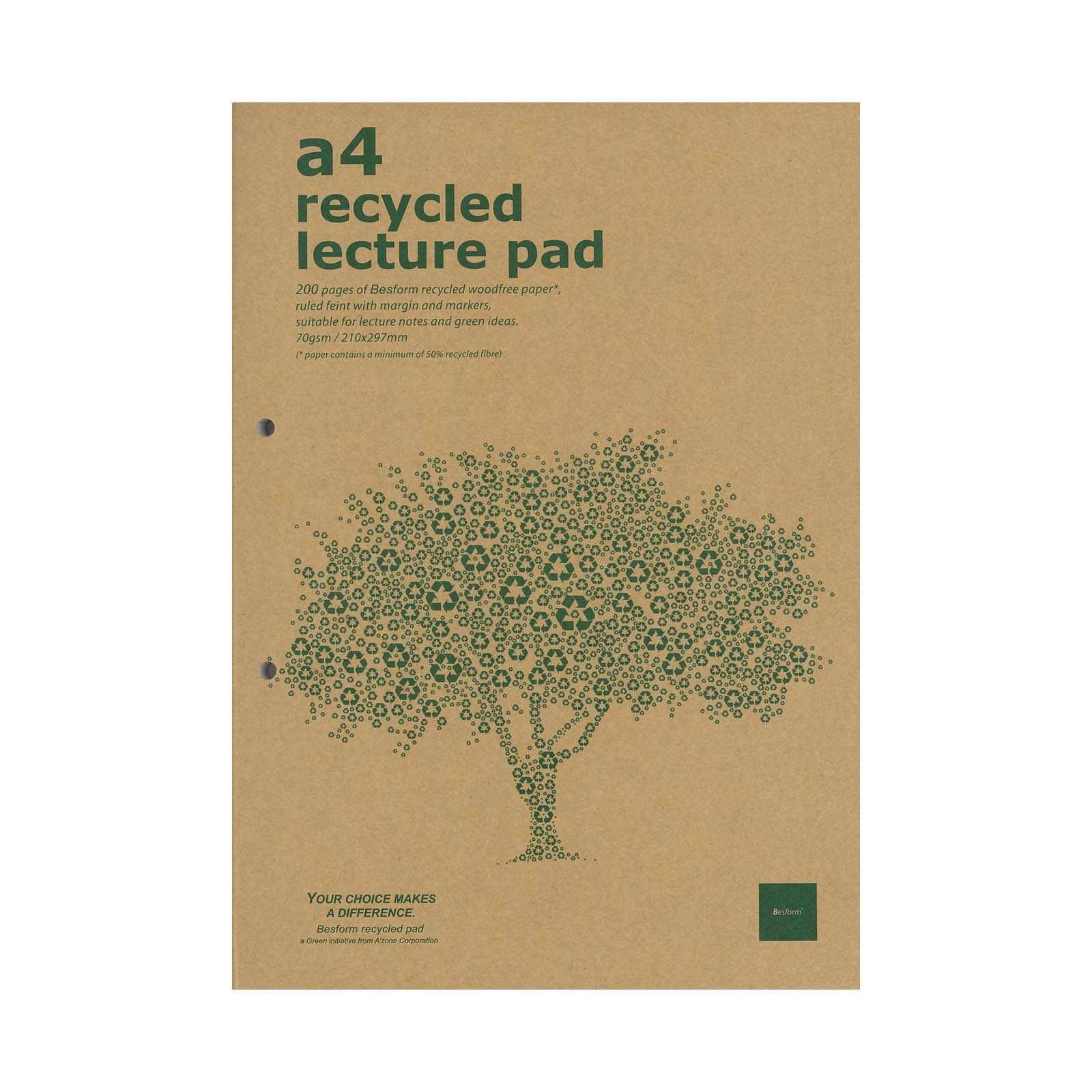 Besform Lecture Pad Recycled -a4 – Popular Book Company Pte Ltd