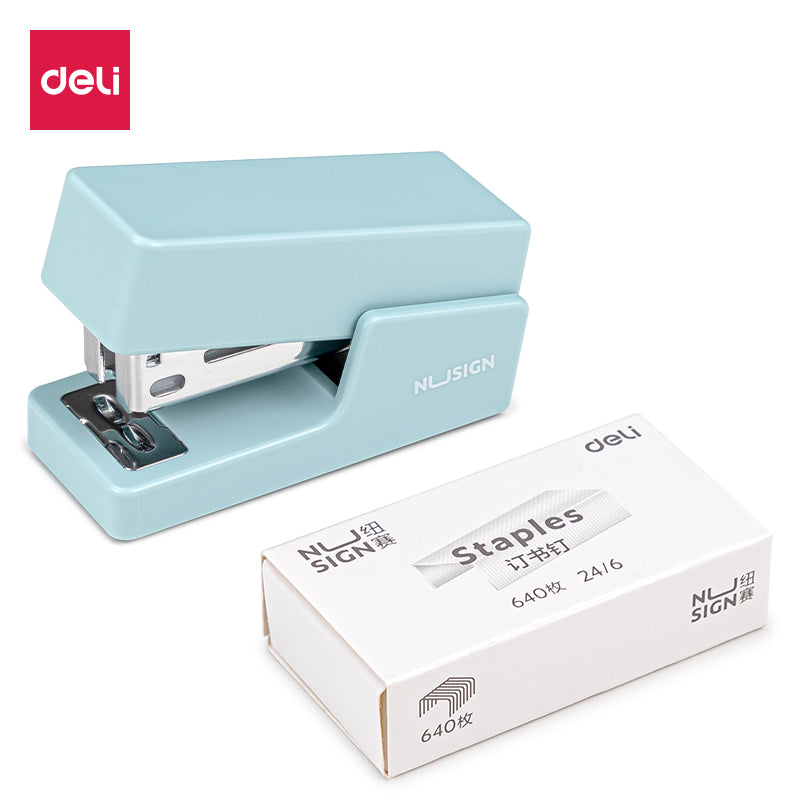 DELI NUSIGN MINI STAPLER LIGHT BLUE NS083 – Popular Book Company Pte Ltd