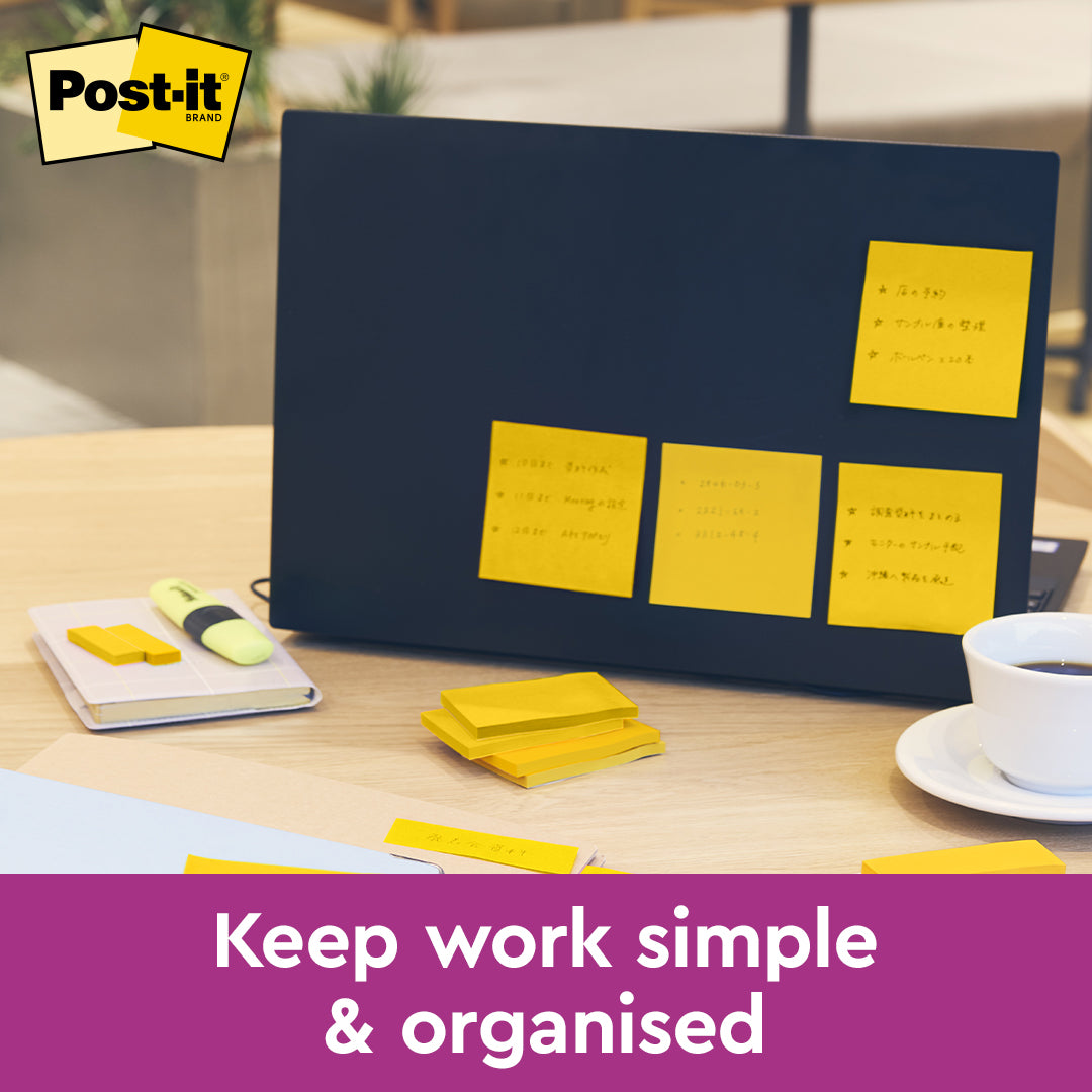 Post-it® 654-1ss3y Hb Yellow Super Sticky Notes 3x3", 90sheets ...