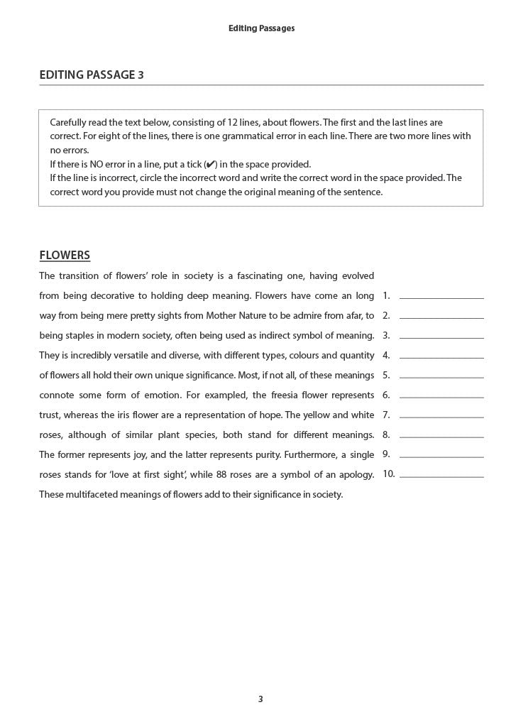 English Editing Practice Secondary 1 Express / Normal (academic) Secon ...