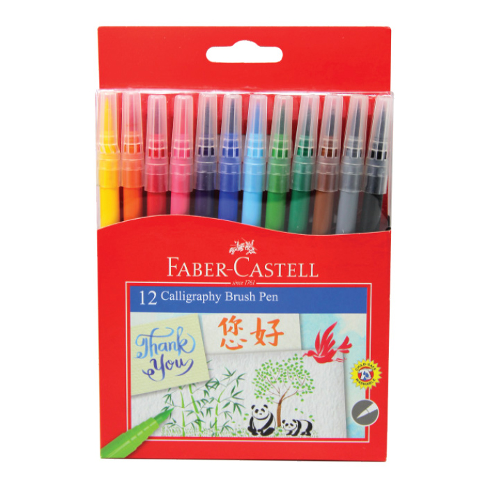 Faber-Castell Calligraphy Brush Pen, Set of 12-551512 – Popular Book ...