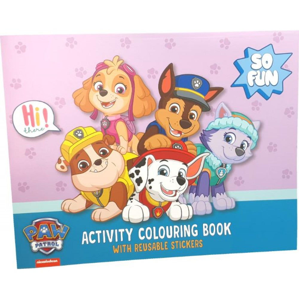 Paw Patrol Activity Colouring Book With Reusable Stickers – Popular ...