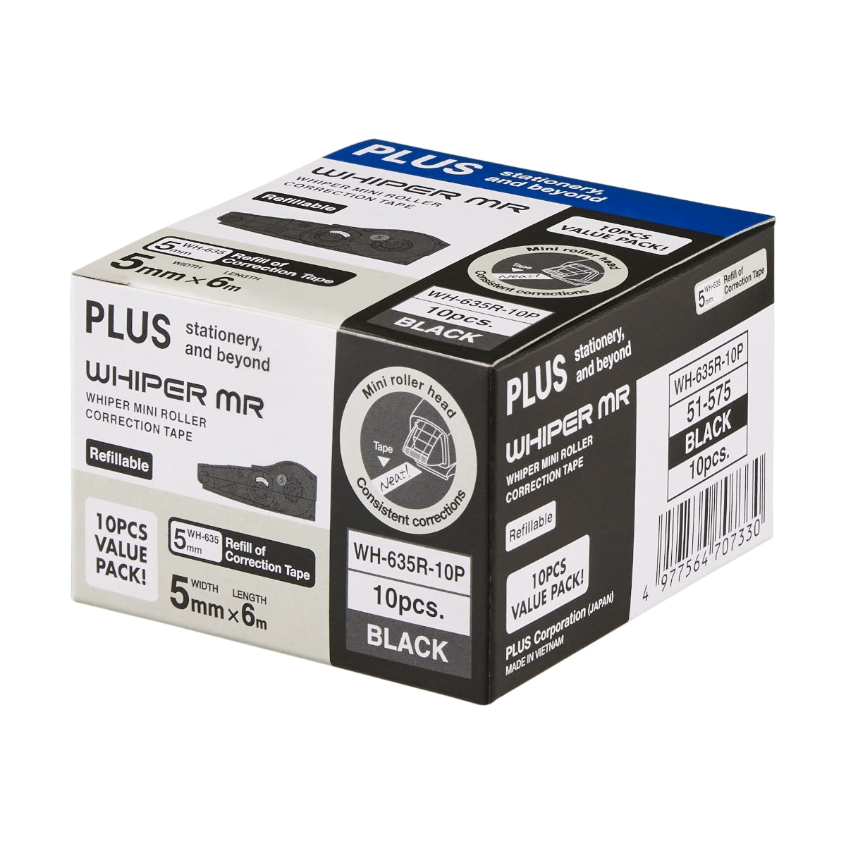 Plus Whiper MR Correction Tape Refills Set (Black) – Popular Book ...