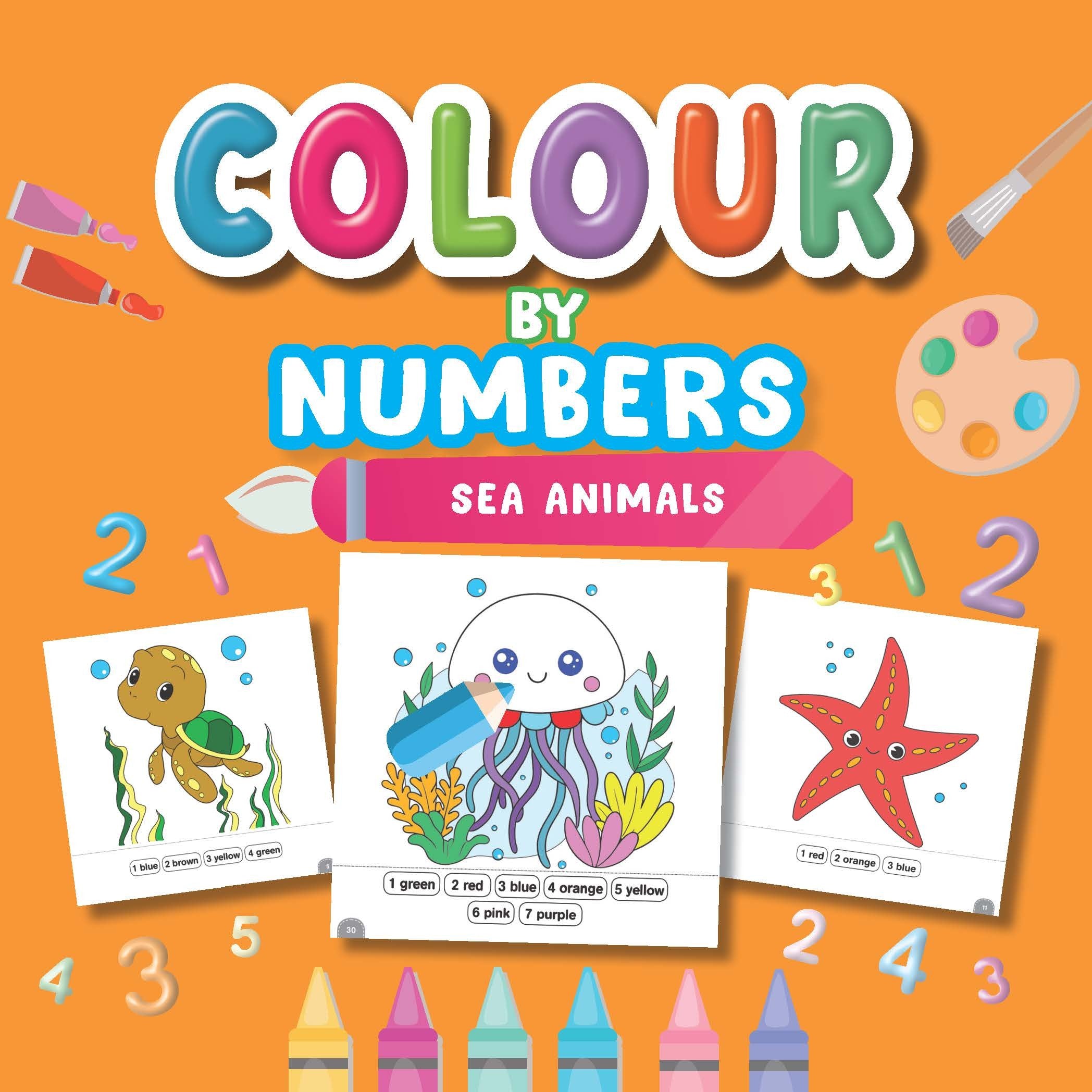 Colour By Numbers Sea Animals – Popular Book Company Pte Ltd