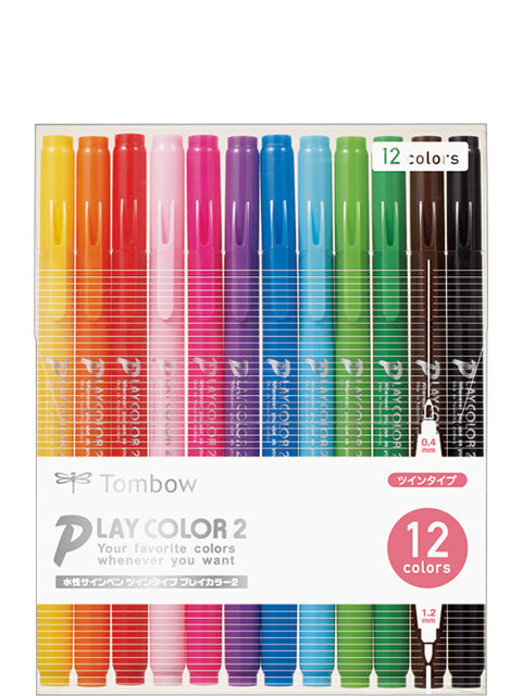 TOMBOW PLAYCOLOR2 12C MARKER SET GCB-011 – Popular Book Company Pte Ltd