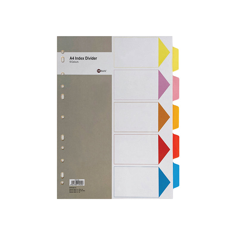 POP BAZIC 5-colour Paper Index A4 – Popular Book Company Pte Ltd
