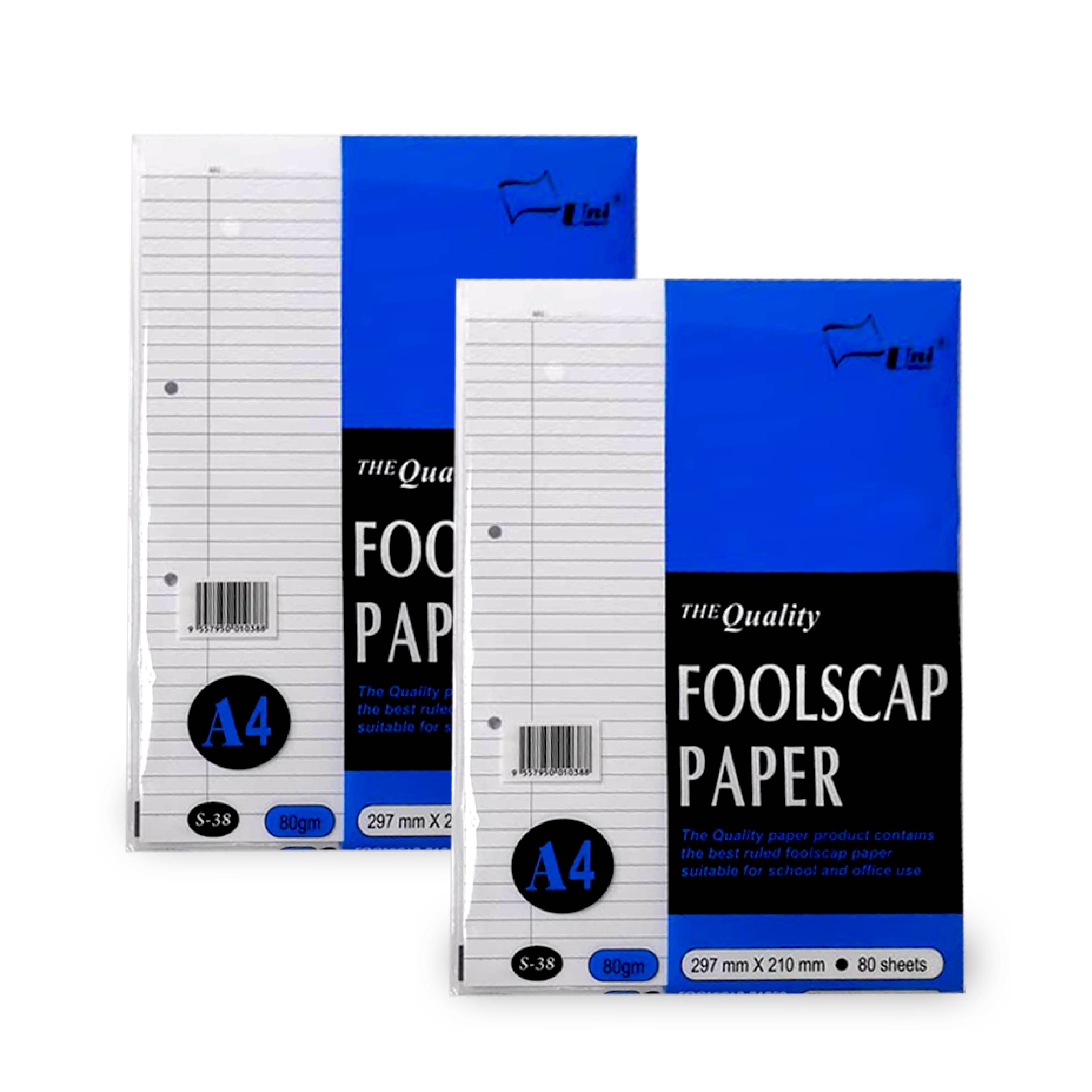 UNI A4 Foolscap Paper 2 x 80 Sheets – Popular Book Company Pte Ltd
