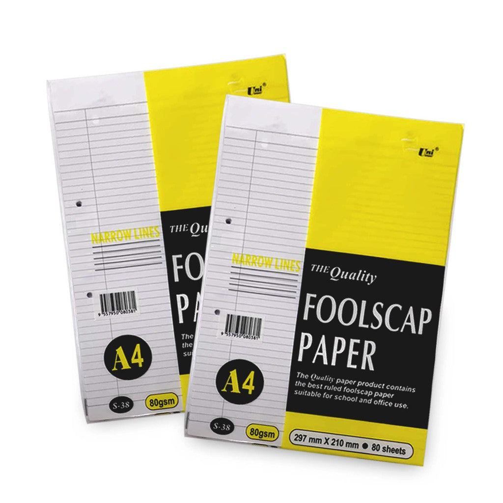 UNI A4 Foolscap Paper 2 x 80 Sheets – Popular Book Company Pte Ltd
